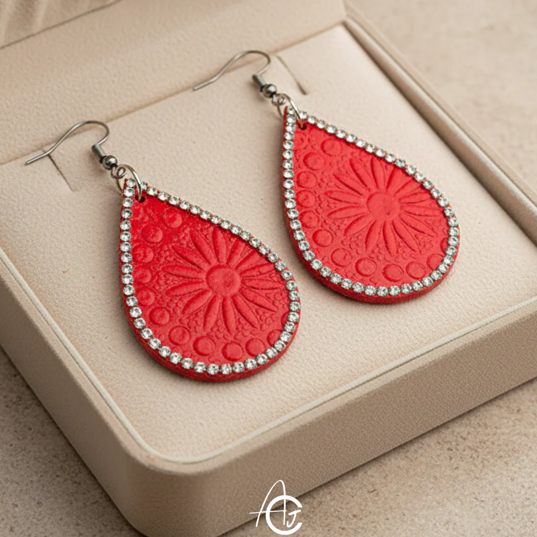 Teardrop Red Earrings, Handcrafted : Handmade Gifts l Artscrafted ...
