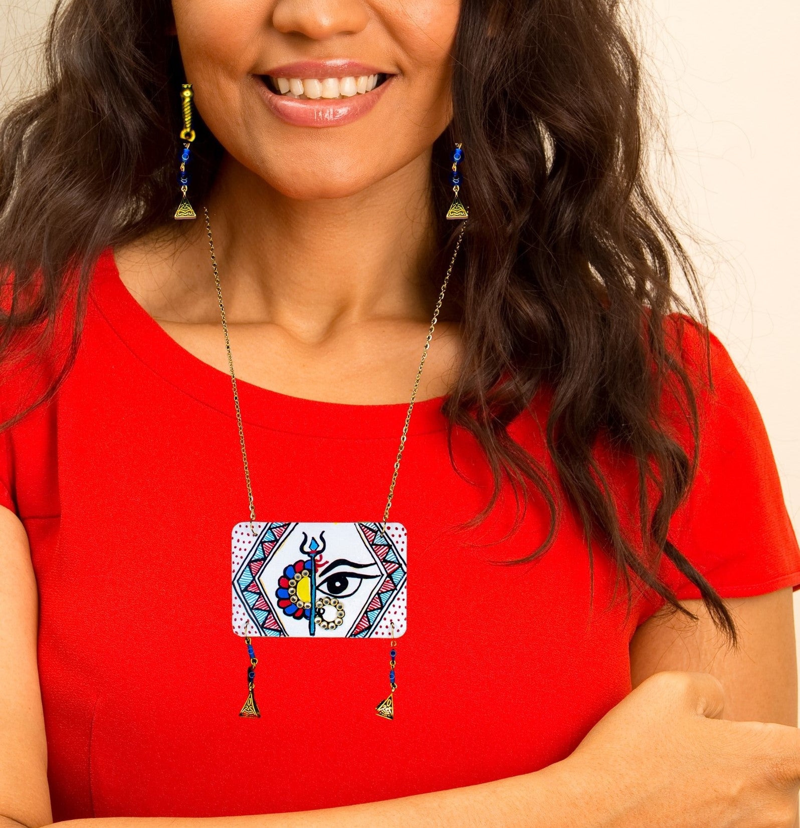'Shiv-Shiva' Necklace Set, Handpainted : Handmade Gifts l Artscrafted ...